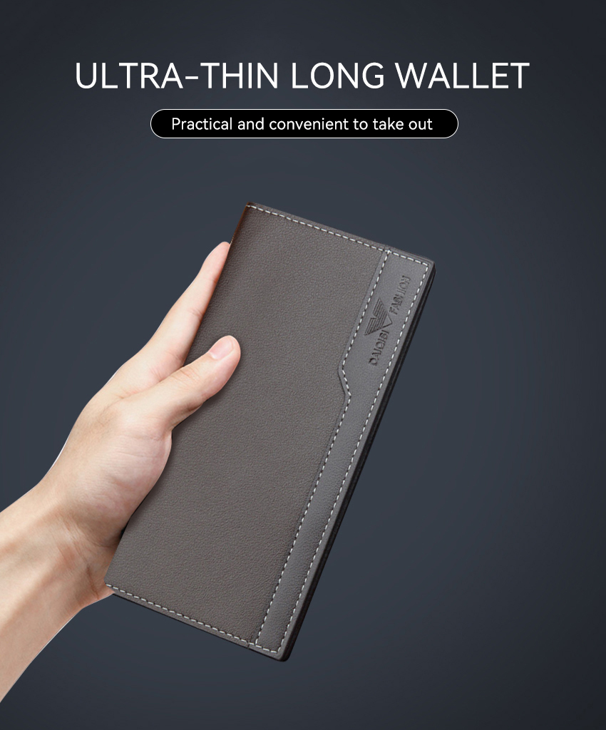 MENSPE Men Long Wallets Fashion Soft PU Leather Ultra-thin Travel ...