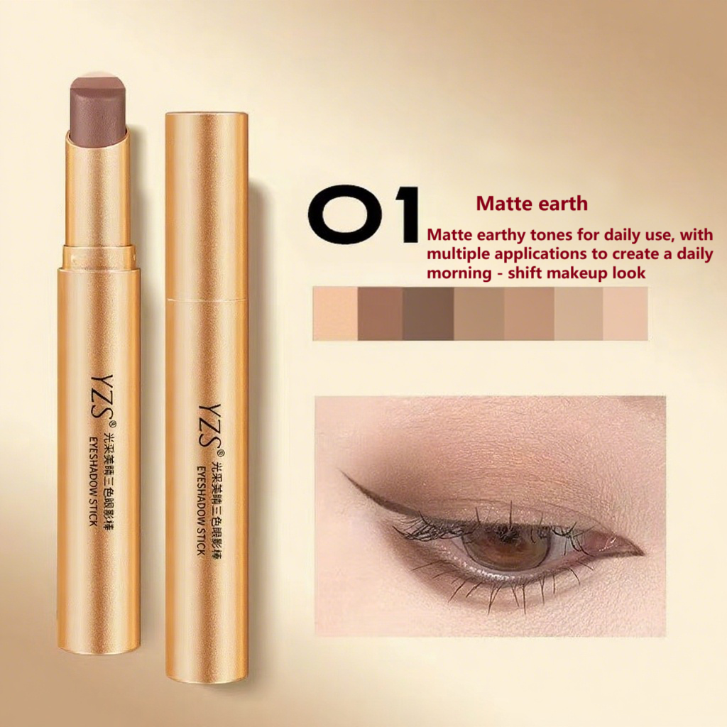 YZS Shimmer Eyeshadow Stick Long-Lasting Gradient Glitter One-Swipe Eye ...