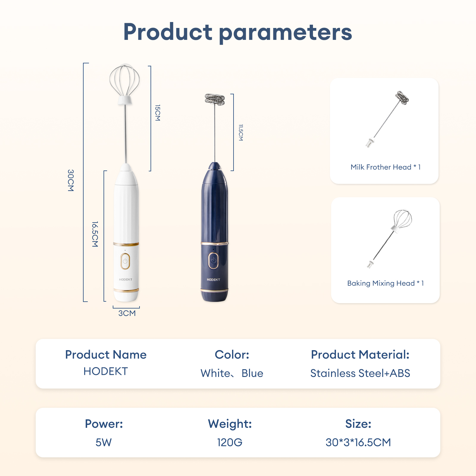 HODEKT Electric Handheld Mixer Multi-Functional Whisk Blender For ...