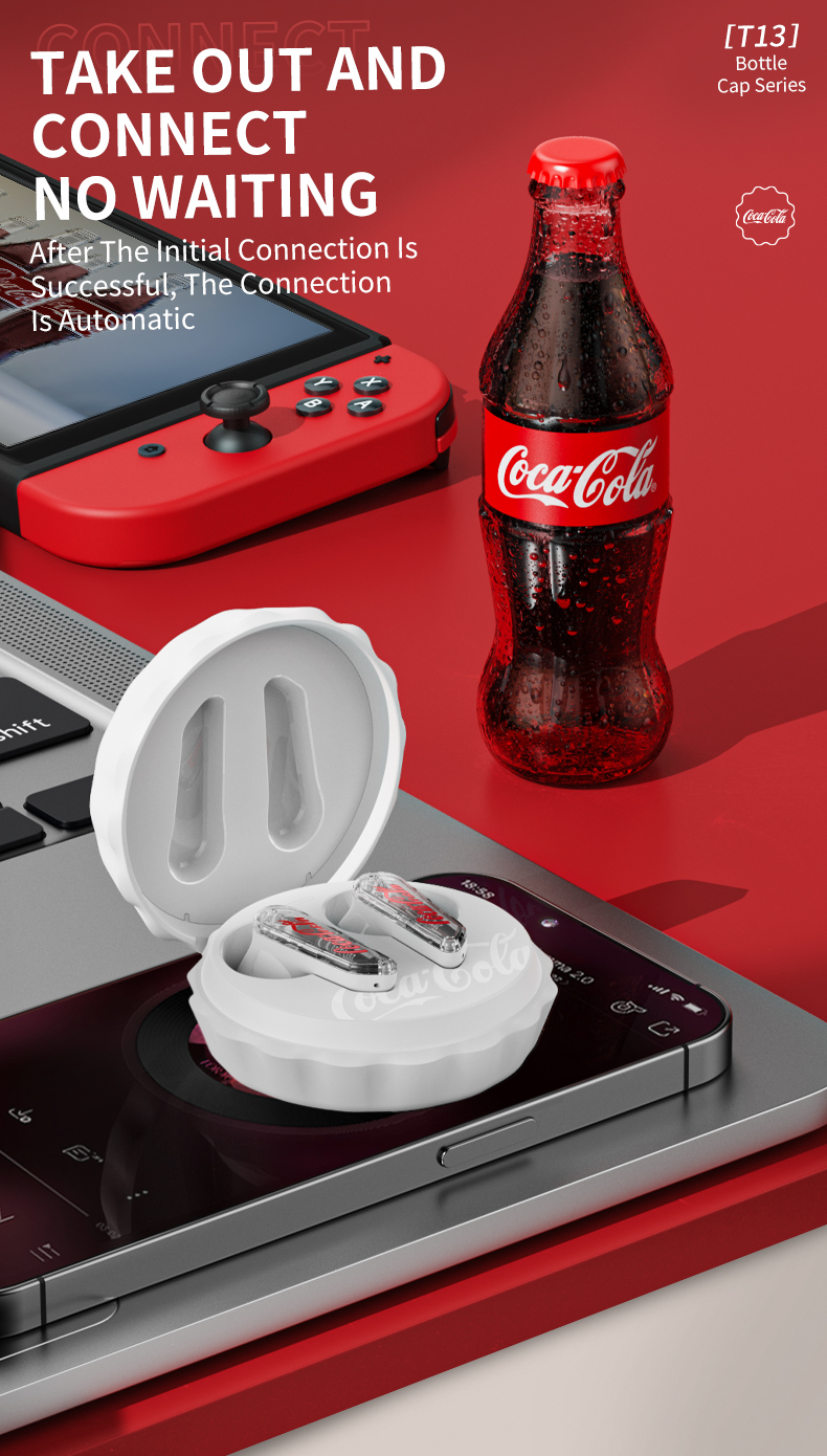 Coca-Cola T13 True Wireless Bluetooth Earbuds Semi-in-ear Design | 13mm ...
