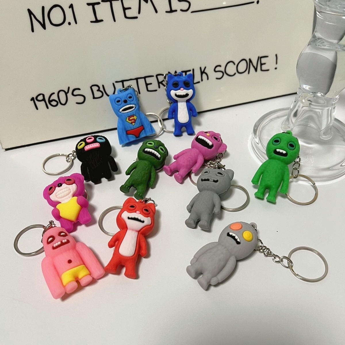 24 Fuggler blind box keychain Cute tooth monster Figures key chain toys ...