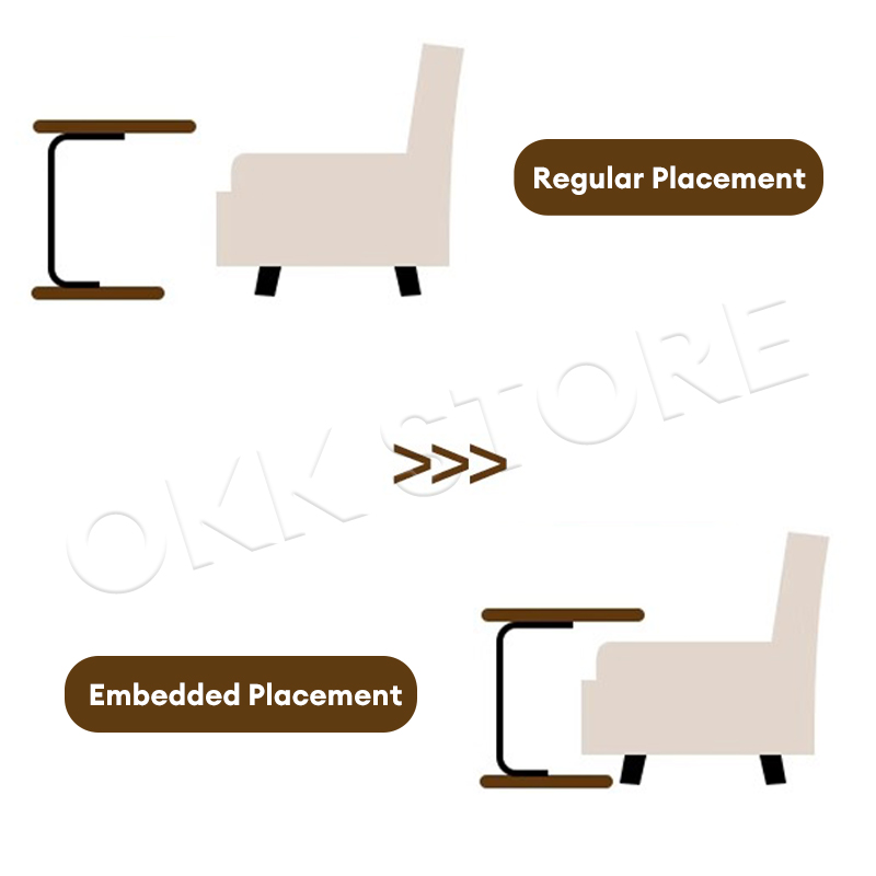 Adjustable Height Sofa Side Table Removable Mini Coffee Table Bedroom ...