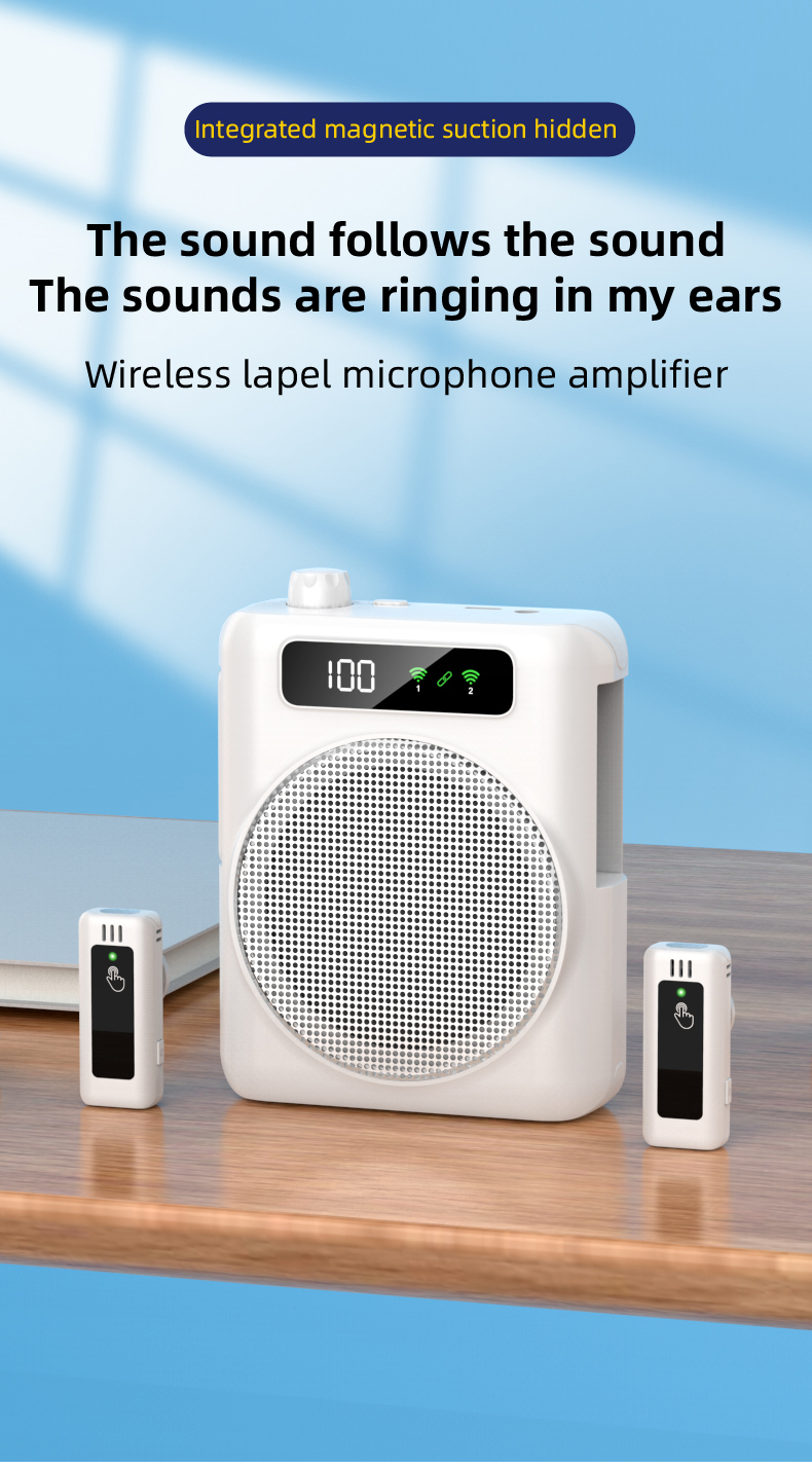 Bluetooth Voice Amplifier With Magnetic Wireless Lavalier Lapel ...