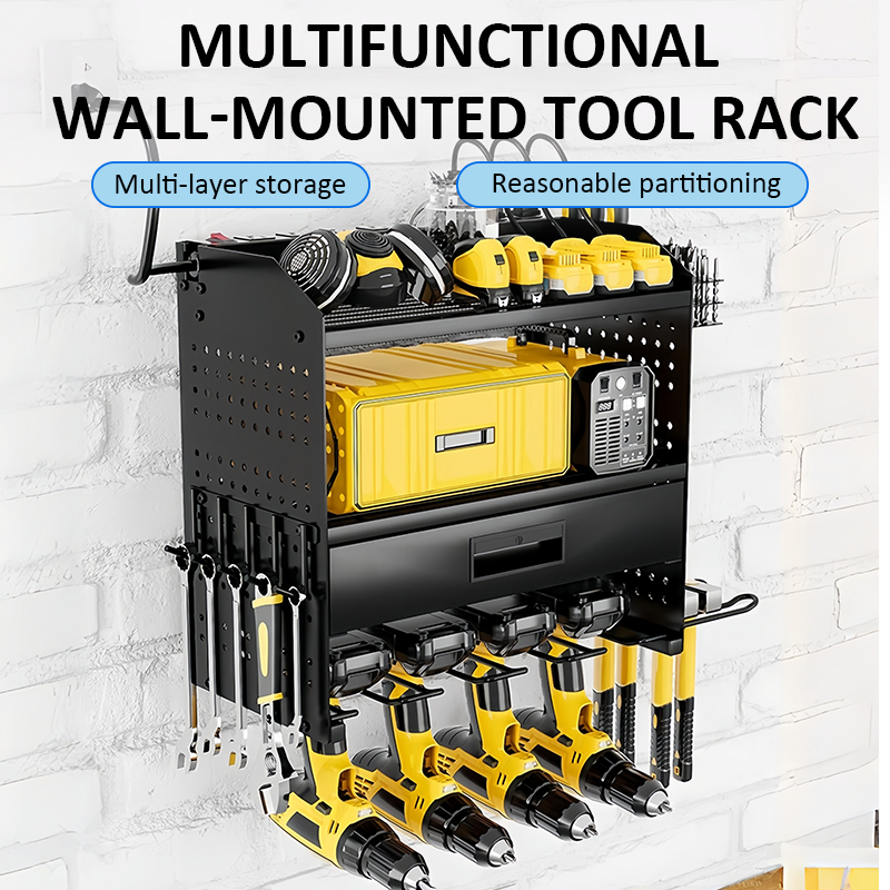 LivinEase Multifunctional Wall Mounted Tool Rack With Built In Drawer ...