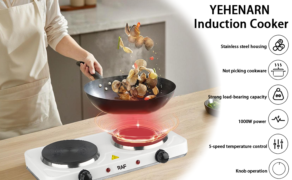 2000W Portable Double Electric Stove Electric Burner Portable Kitchen ...