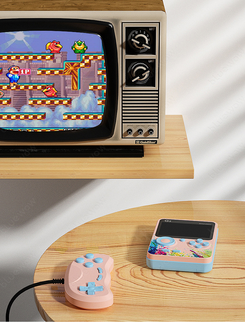 BlueWow G5 Retro Handheld Game Console 500 in 1 Classic Mini Gaming ...