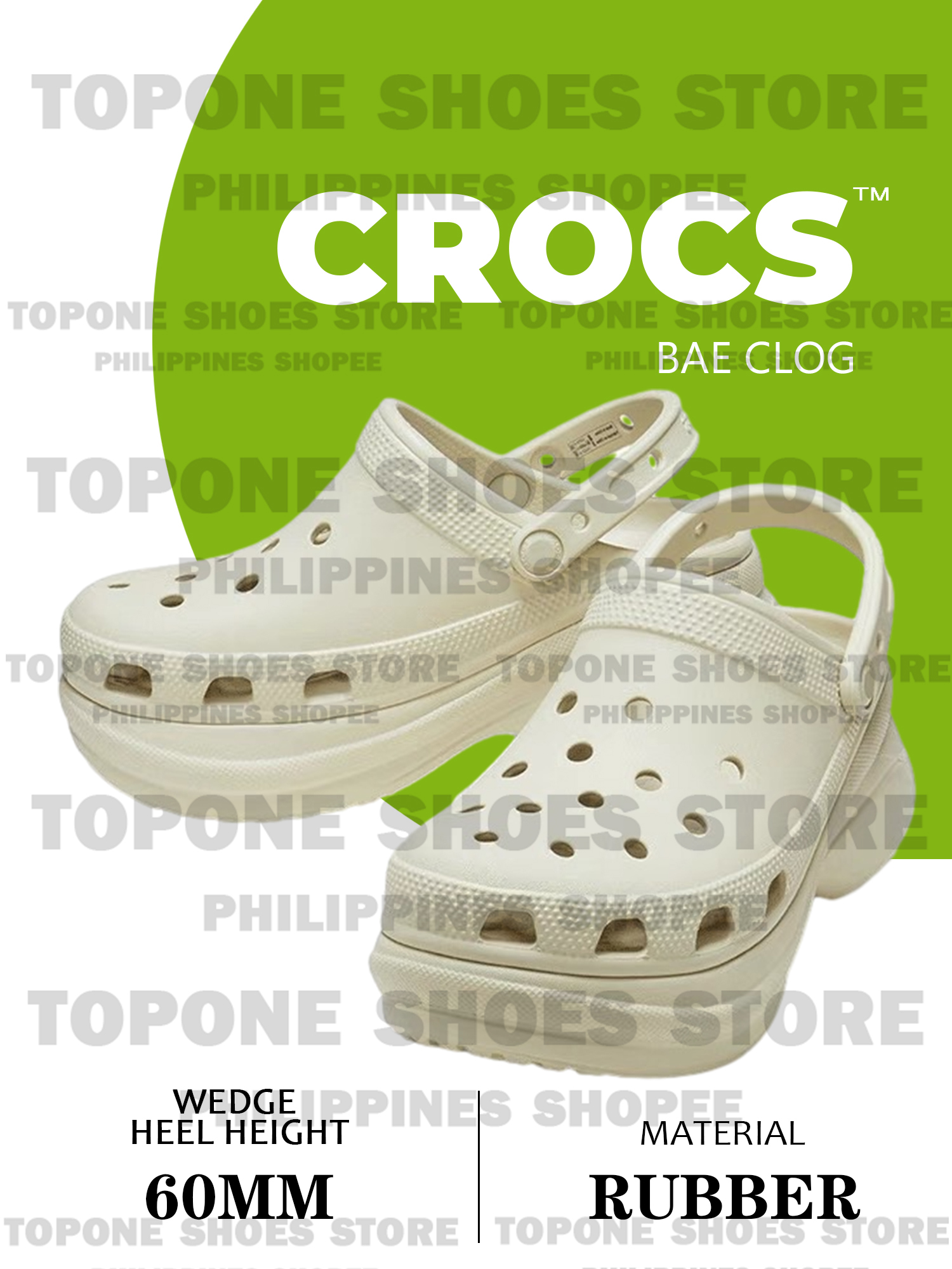 Crocs Bae Clog Heels Beach Walk Slides Sandals For Woman With Free ...