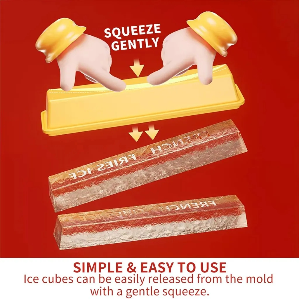 6pcs Food grade French fries ice cube mold home homemade ice tray ice ...