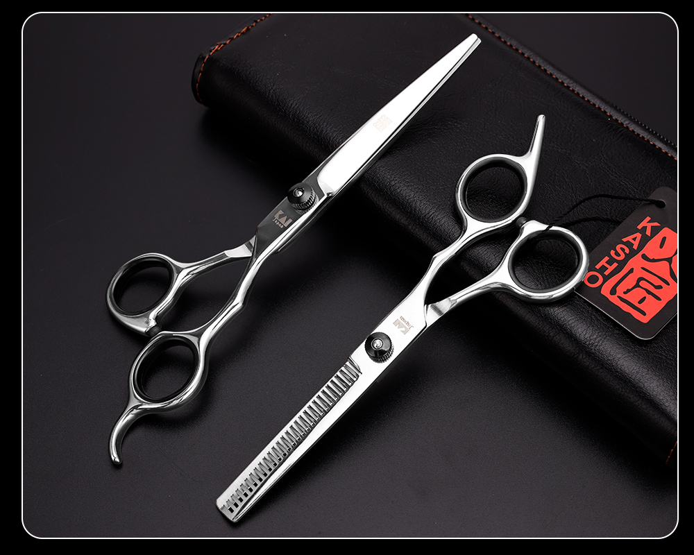 Kasho Japan 440C Barber Scissors Cutting Thinning Tooth Scissors for Hair Cut Salon Hairdressing ...