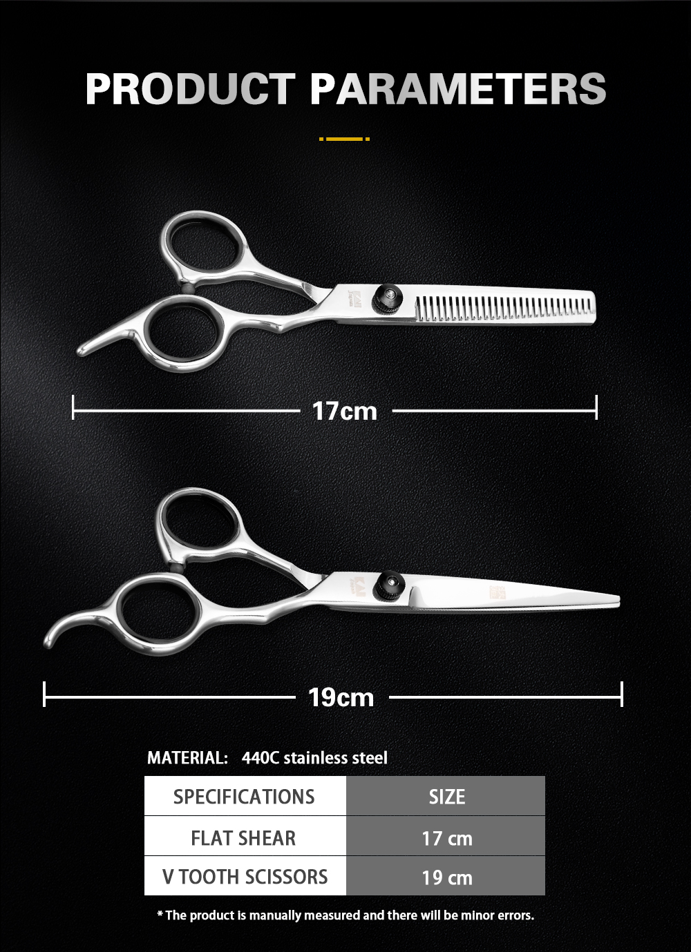Kasho Japan 440C Barber Scissors Cutting Thinning Tooth Scissors for ...