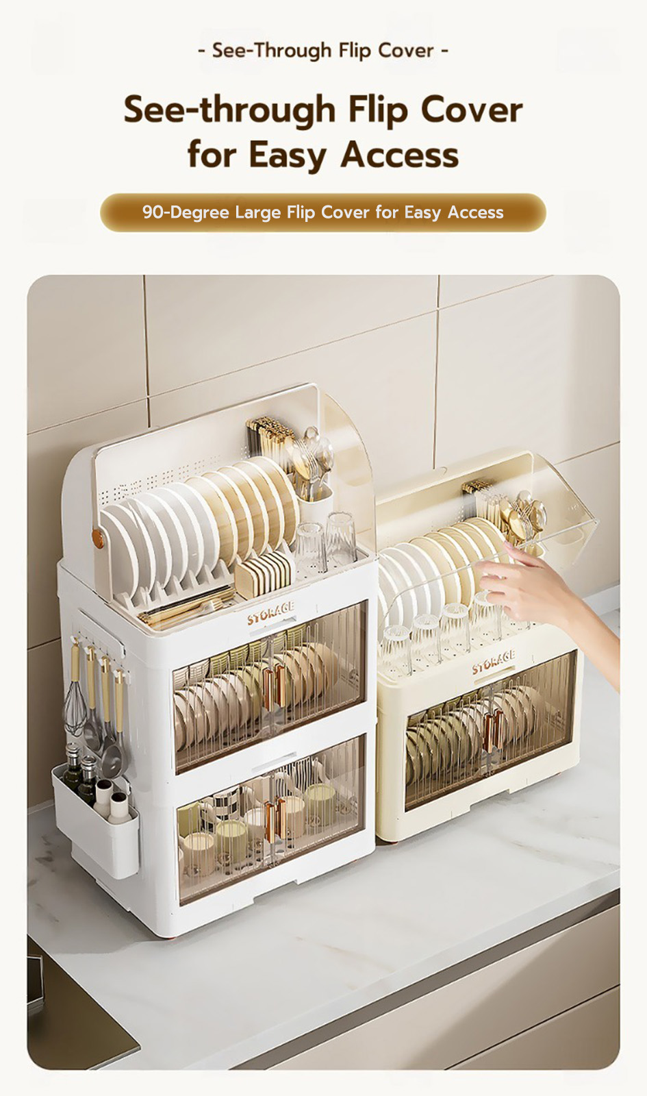 Foldable Plastic Dish Cabinet Dish Drainer Drying Rack Aesthetic With ...