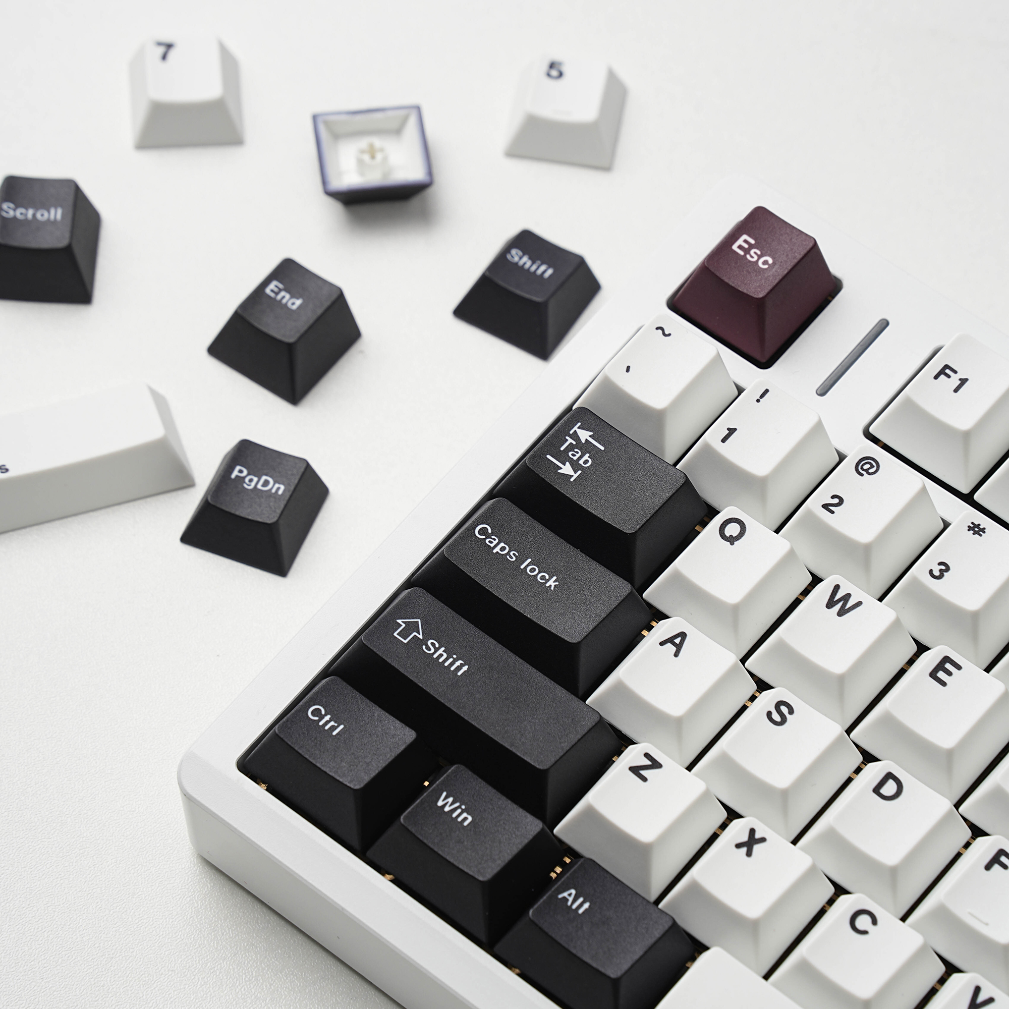 GMK Deep Well Keycaps Dye Sub Korean English Cangjie Spanish Japanese Zhuyin by 143 Keys Black ...