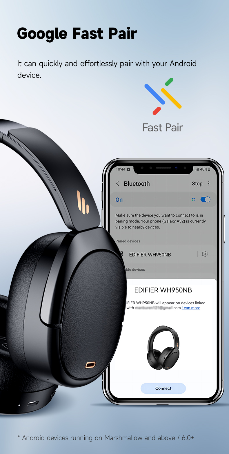 EDIFIER WH950NB Gen 2 -49dB Noise Cancelling Headphones 80 Hours ...
