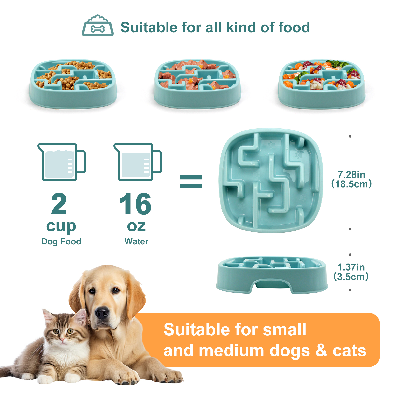 Slow Feeder Bowl Pet Slow Feeding Bowl Maze Dog Food Bowl Puppy Cat ...