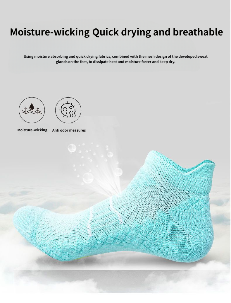 Professional Running Socks Anti Slip Breathable Sweat-Absorbent Massage ...