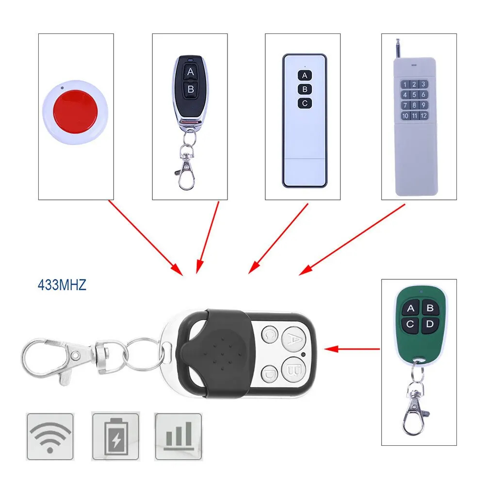 ABCD / Lock Unlock 4Button Metal Push Button Remote Control Transmitter ...