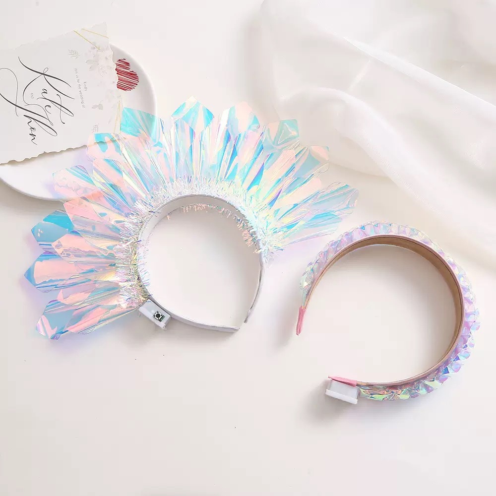 Crown Led Light Up Headband With Holographic Film, Suitable For ...