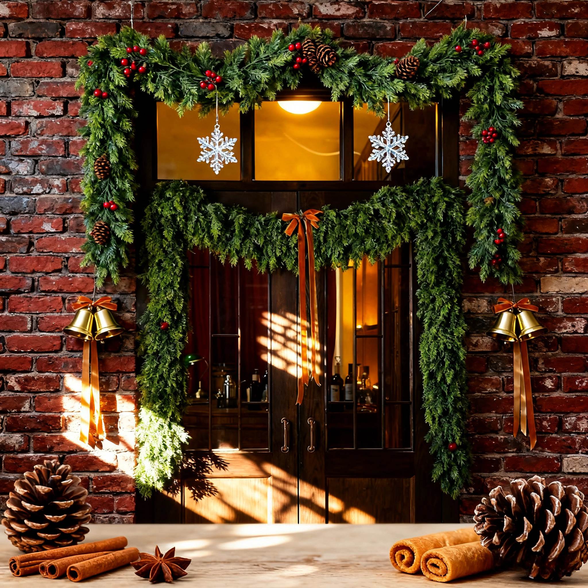 1.8m Christmas Artificial Green Vine Cypress Berry Garland Suitable for ...