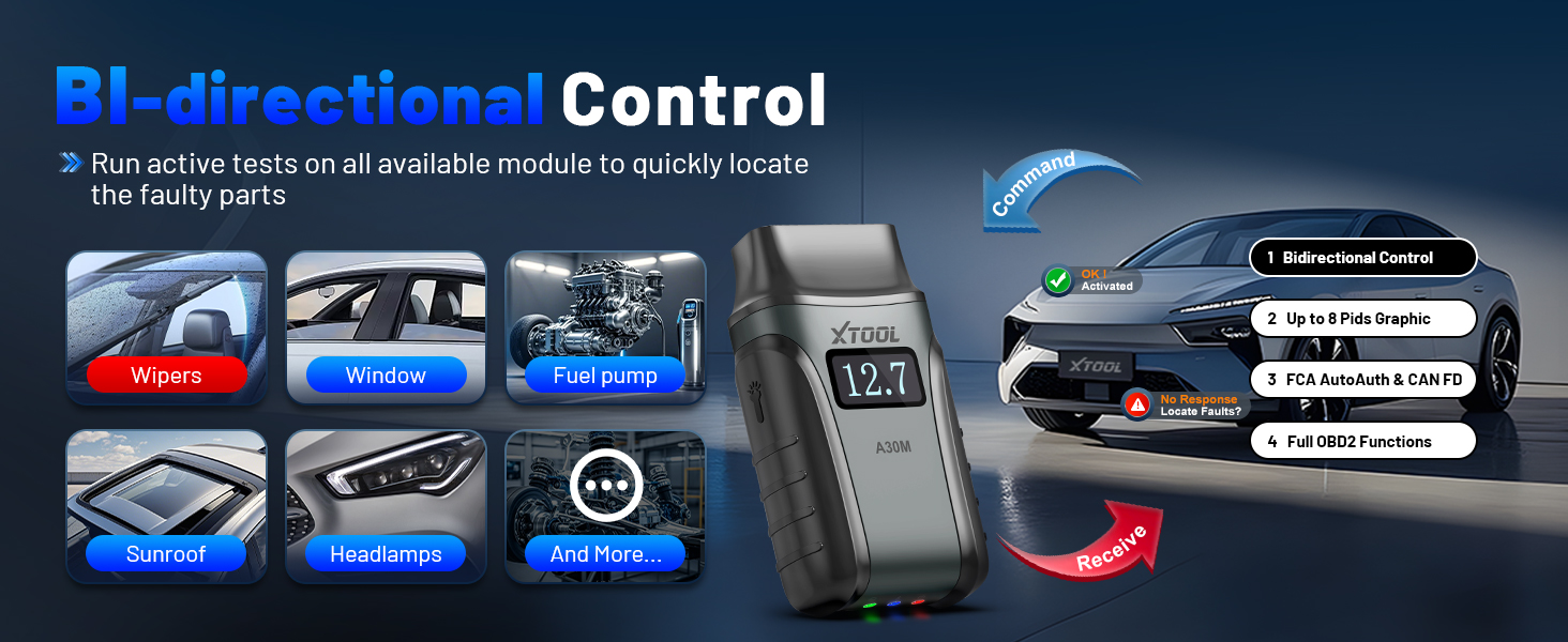 XTOOL A30M Lifetime Free Updates Bidirectional OBD2 Scanner Throttle ...