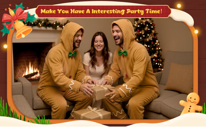 Gingerbread Man Costume for Adults Halloween Christmas Gingerbread Man ...