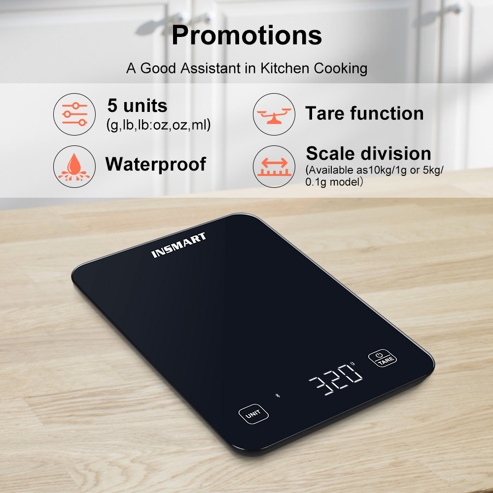 INSMART Digital Kitchen Scale 0.1g Accuracy Coffee Scale Liquid ...