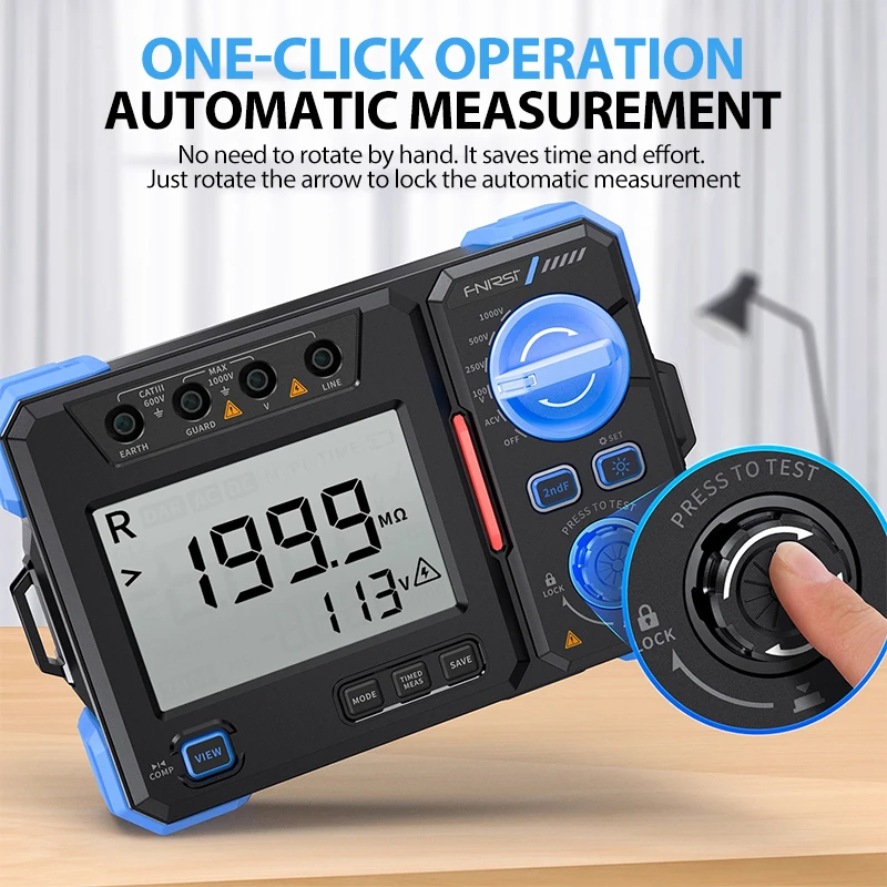 FNIRSI MRT-1050 Insulation Resistance Tester 1000V 20GΩ Megohmmeter AC ...