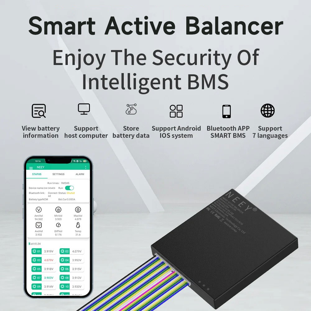 NEEY 10A 8A 4A Active Balance Current Balancer 2S To 24S 12V 24V 36V ...