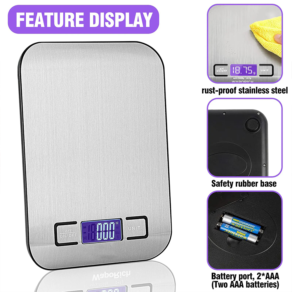 INSMART Small kitchen Scale 10KG /1g Digital LCD Display USB Charging ...