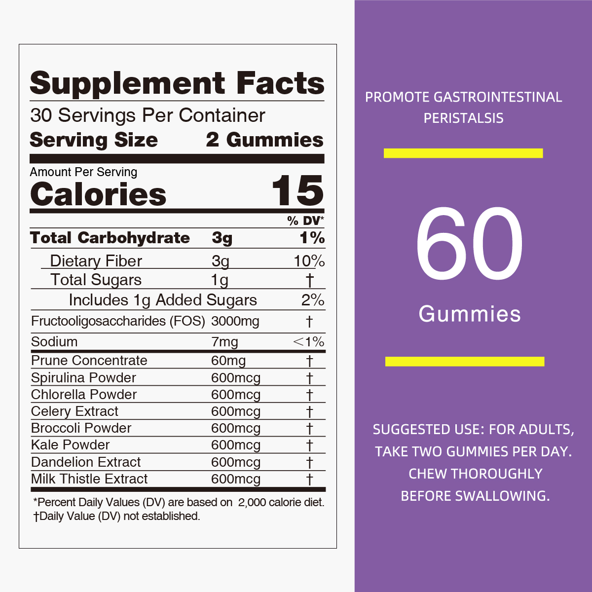 Nature's Key Support Digestive Health Fiber Gummies With Prune Juice ...