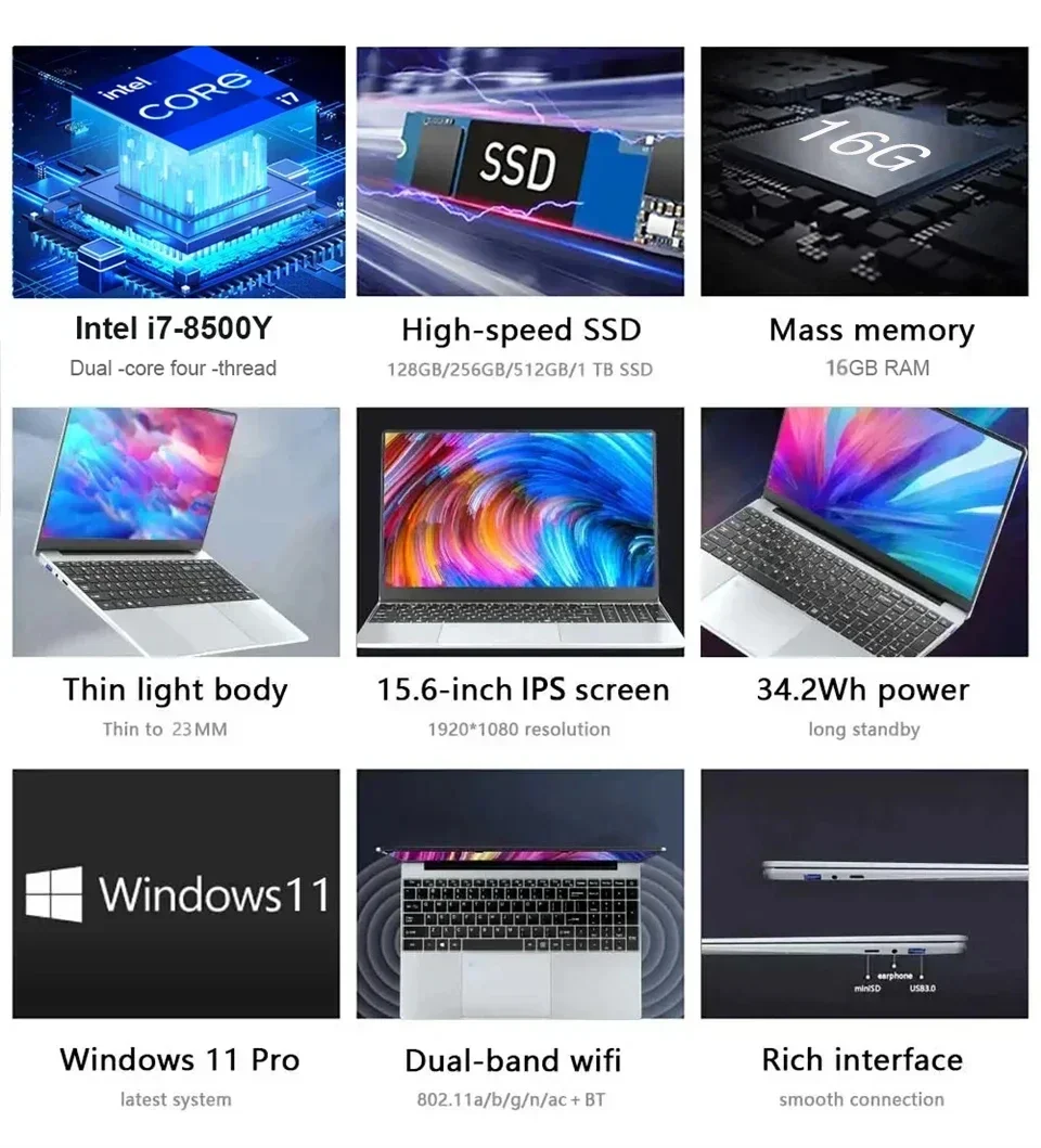 [3 years warranty] 2026 New Laptop 15.6”FHD Intel i7 16GB RAM DDR4 ...