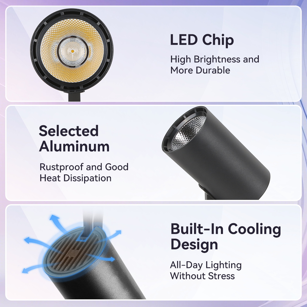 Led Track Light 3 Color Track Lamp Rail Ceiling Spotlight Home Kitchen ...