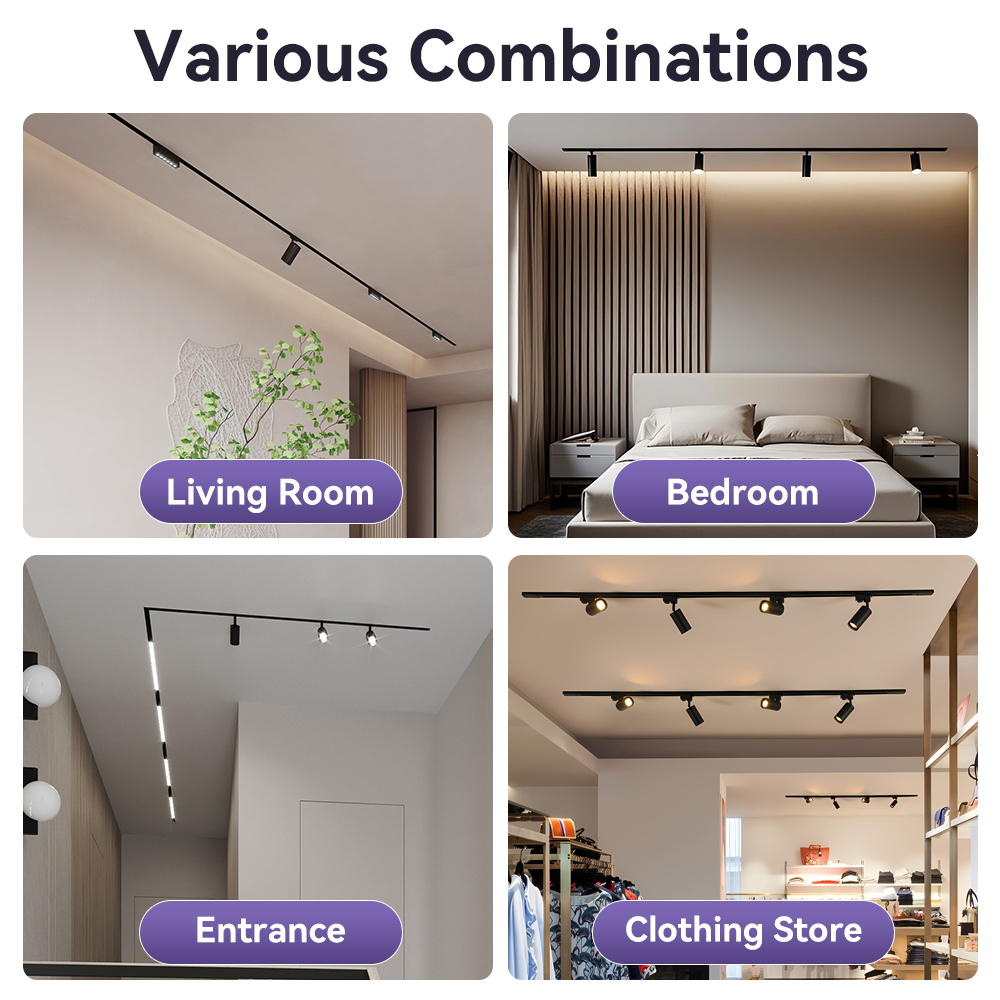 Led Track Light 3 Color Track Lamp Rail Ceiling Spotlight Home Kitchen ...