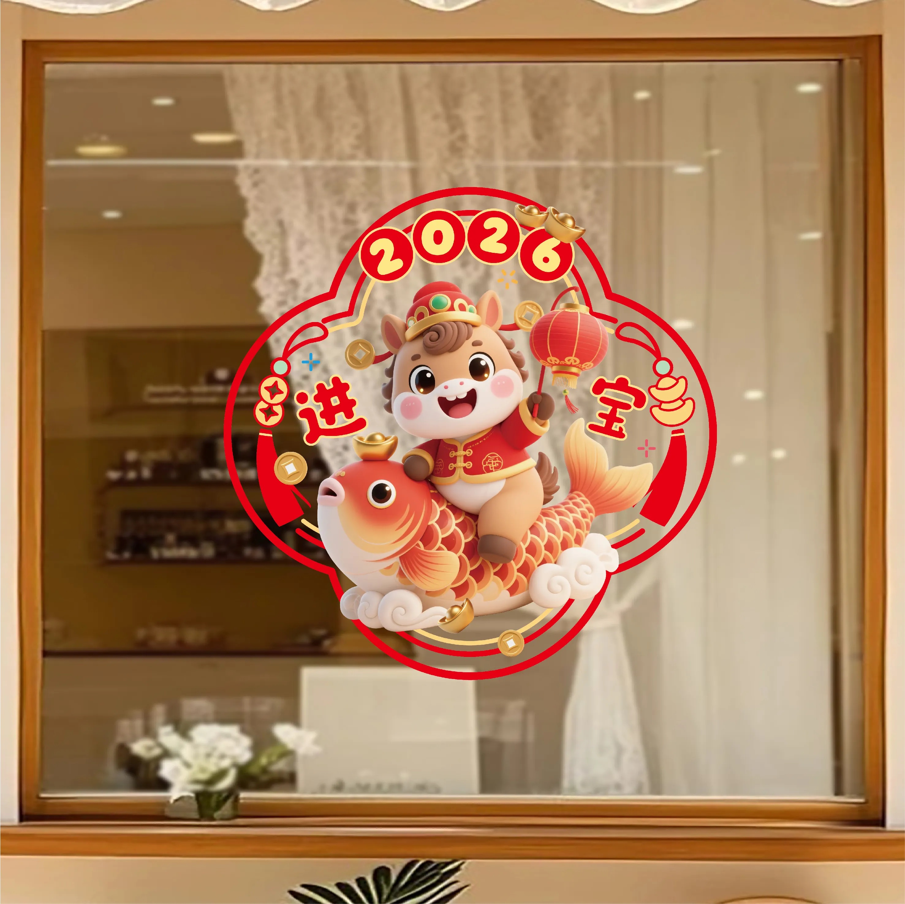 2026 Lucky Horse Window Decal, Vibrant Chinese New Year Decor | Shopee ...