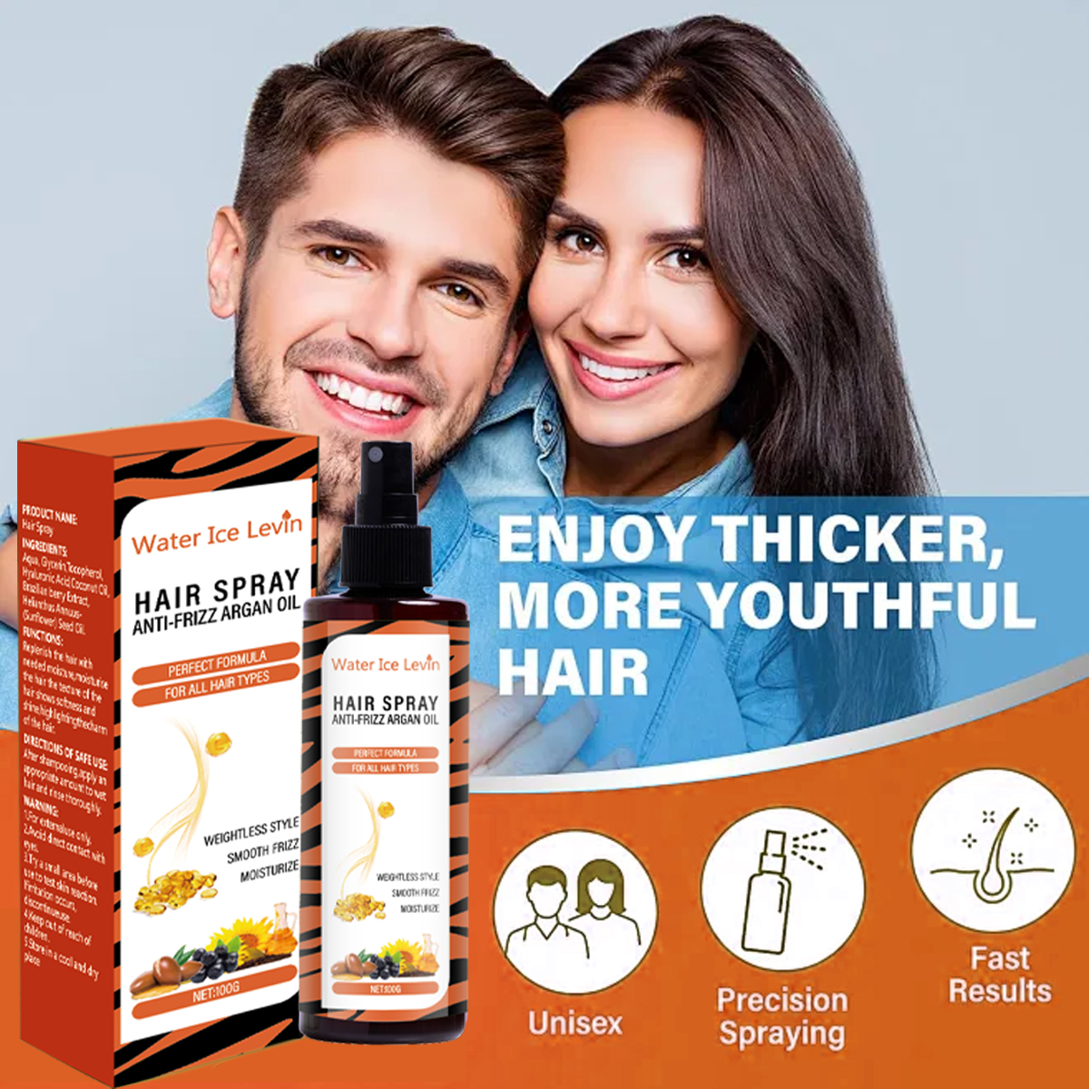 Heat Protectant Spray for Hair - Argan & Coconut Oil Blend, Smoothes ...