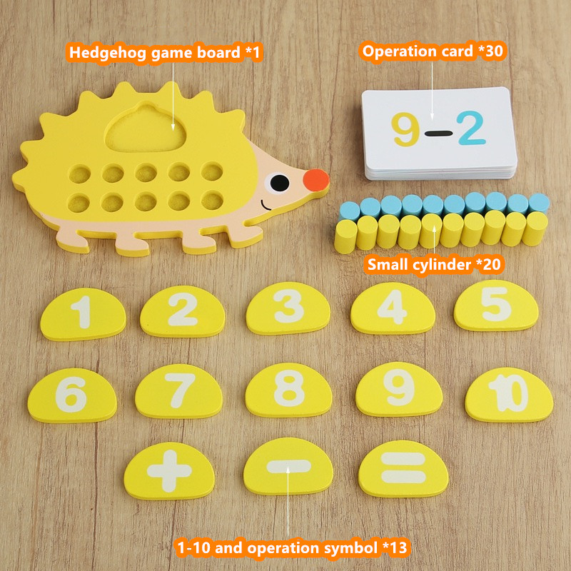 Hedgehog toy ten-grid mathematical cognitive teaching aid first-grade ...