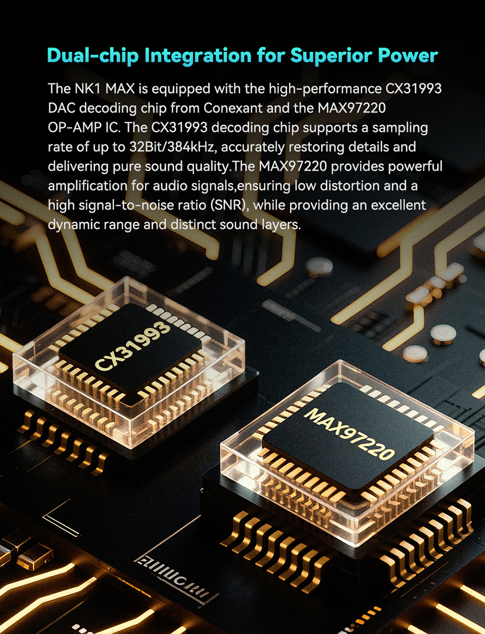 NICEHCK NK1 MAX Adapter Cable CX31993 Decoding Chip MAX97220 OP-AMP IC ...