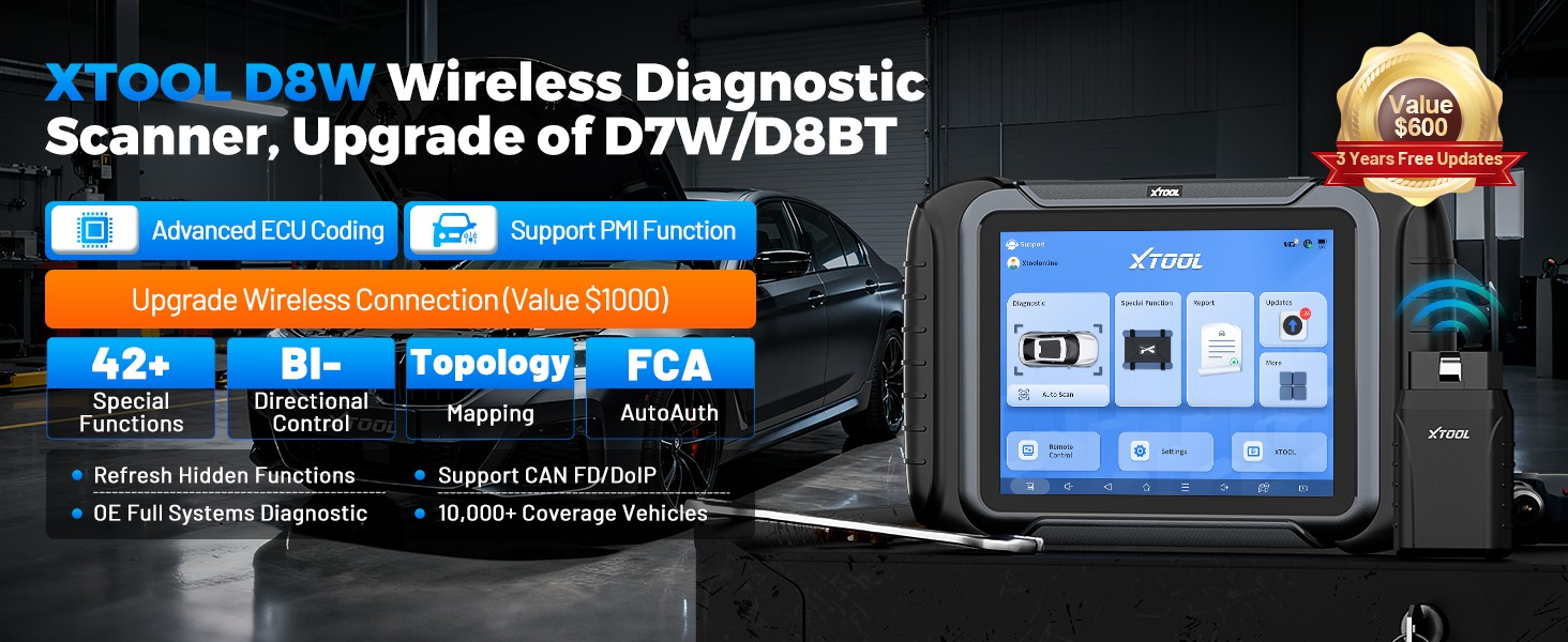 XTOOL D8S D8W Bidirectional obd2 scanner for Car Full system 42+Reset ...