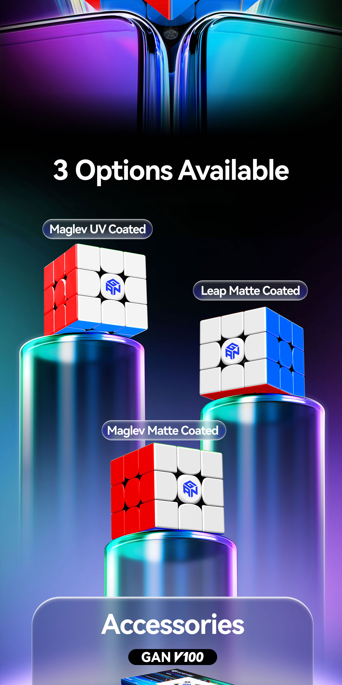 GAN V100 Maglev 3x3 Magnetic Speed Cube Magic Cube Education Puzzle ...