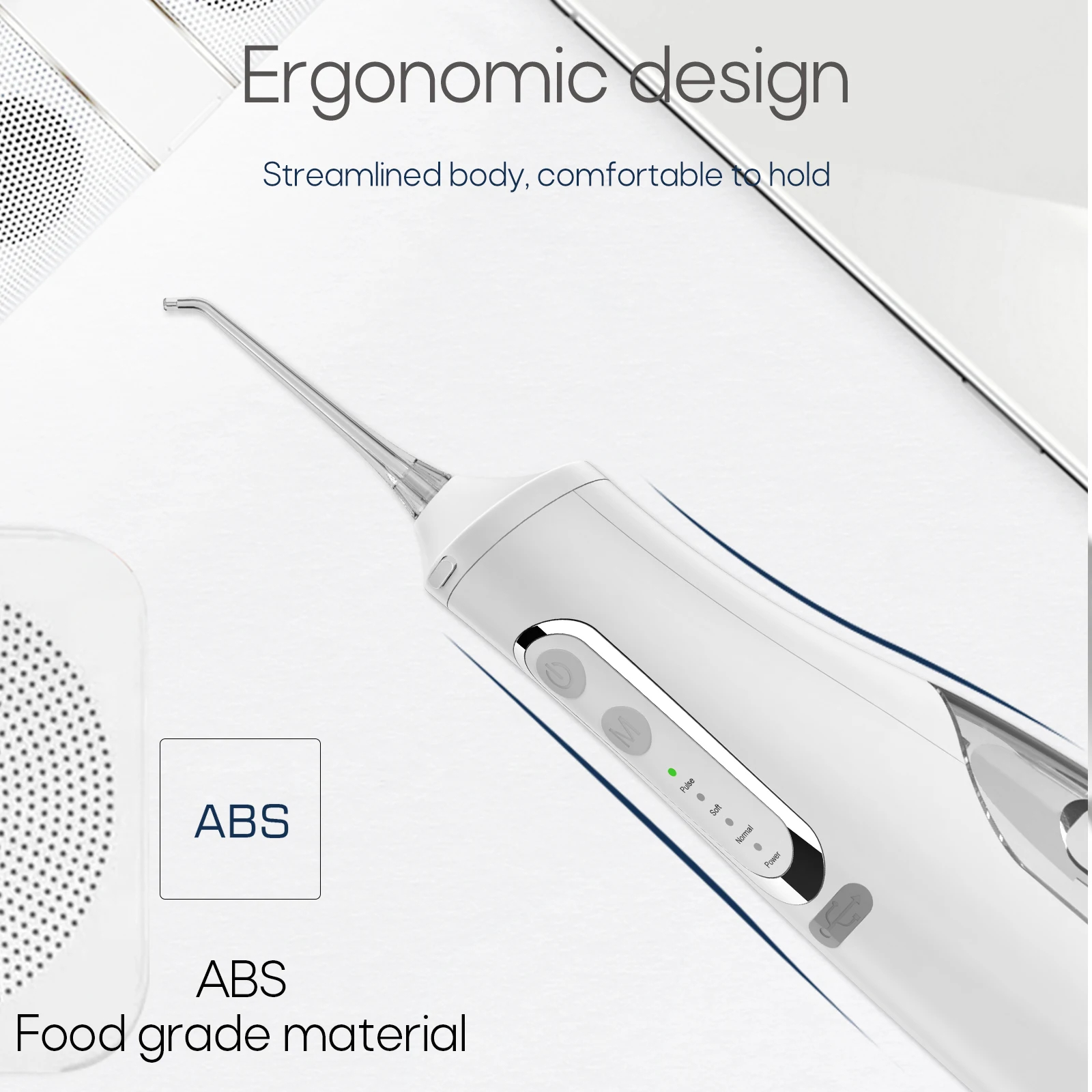 Oral Irrigator USB Rechargeable Water Flosser Portable Dental Water Jet 310ML Water Tank IPX7 ...