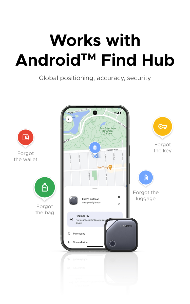 UGREEN FineTrack G Smart Tag Smart Locator Anti Lost Work with Find Hub ...