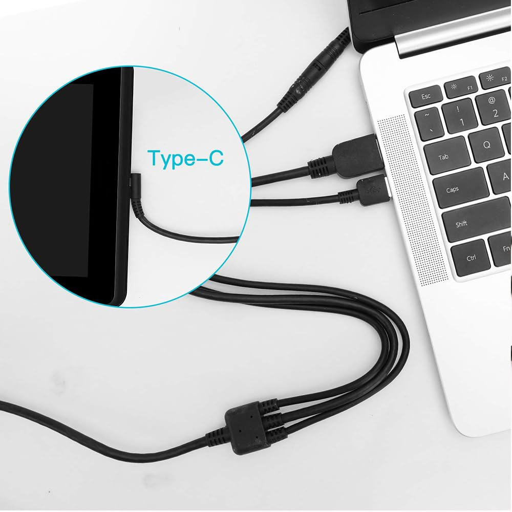 CB01 Huion 3-in 1 Cable Suitable for Drawing Tablet Monitor Kamvas Pro ...