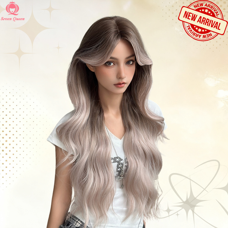 "Seven Queen" Wig 80cm Long Curly Hair Aurora Flow Ringlets Gradient ...