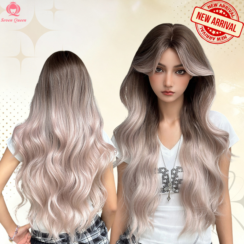 "Seven Queen" Wig 80cm Long Curly Hair Aurora Flow Ringlets Gradient ...