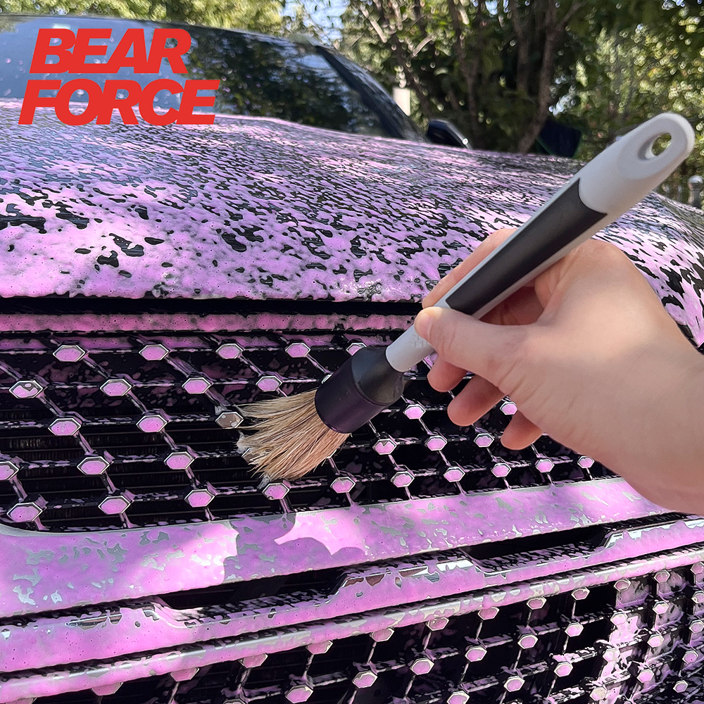 Bear Force Boar’s Hair Car Detailing Brush Set, Soft Thicker Longer ...