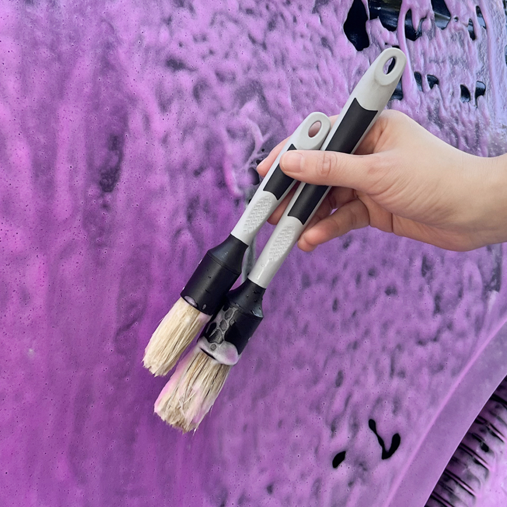 Bear Force Boar’s Hair Car Detailing Brush Set, Soft Thicker Longer ...