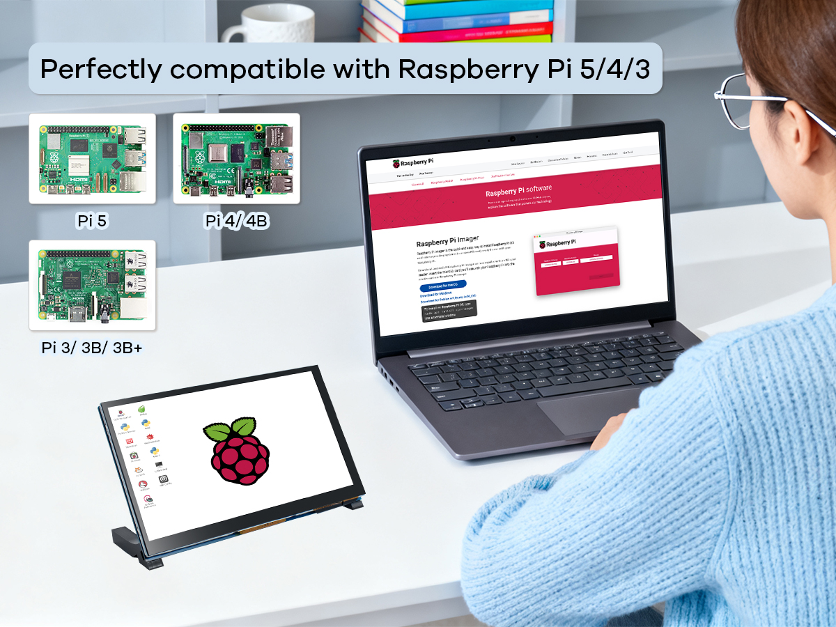 LAFVIN 5/7 Inch Touchscreen IPS DSI Display Compatible with Raspberry ...