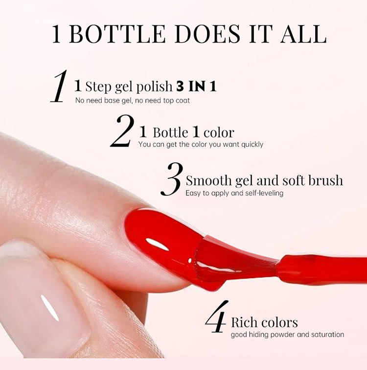 UR SUGAR 3in1 Gel One Step Gel (no need topcoat and basecoat) 53 colors ...