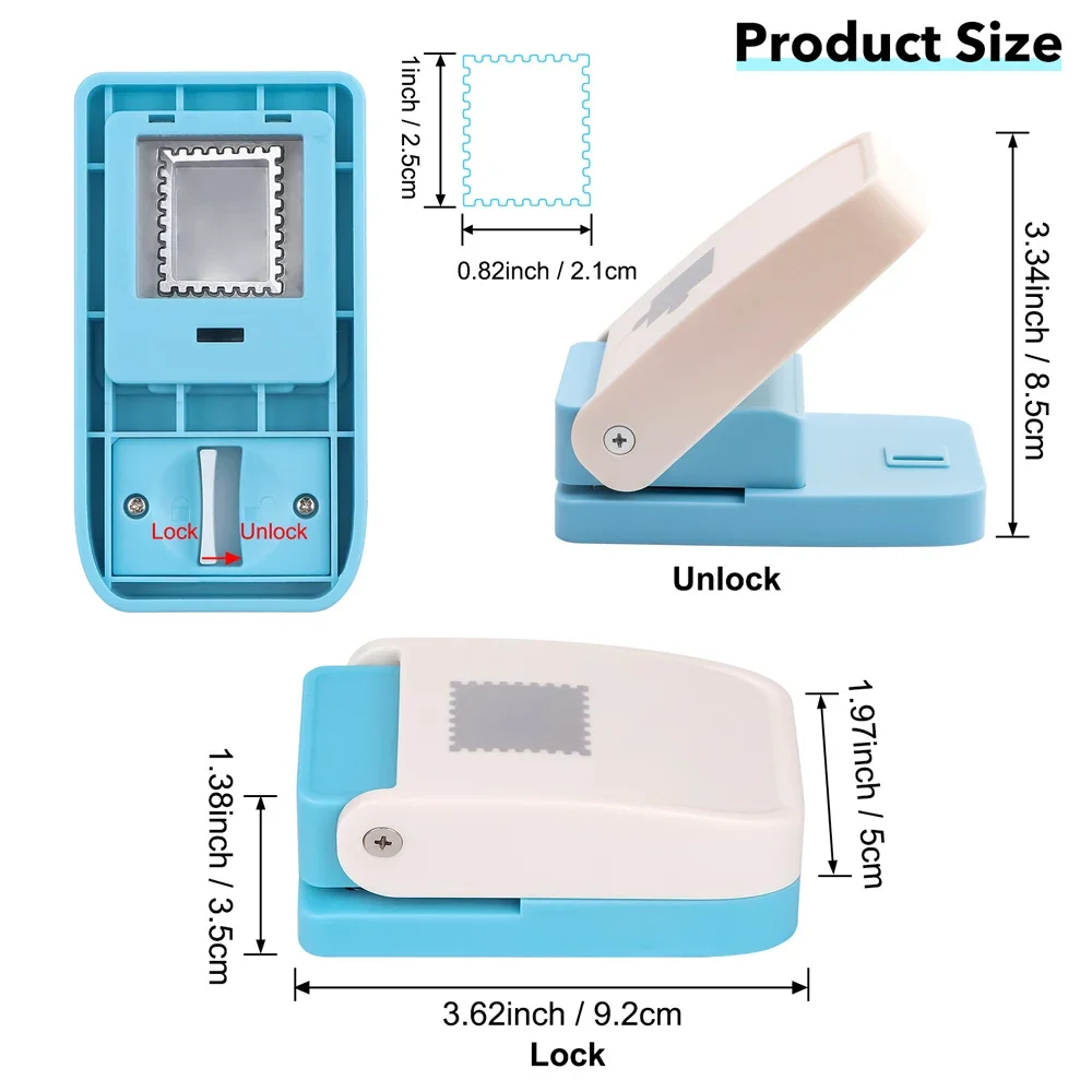 New 1x0.8inch Stamp shape Craft Punch Embossing Machine Round Hole ...