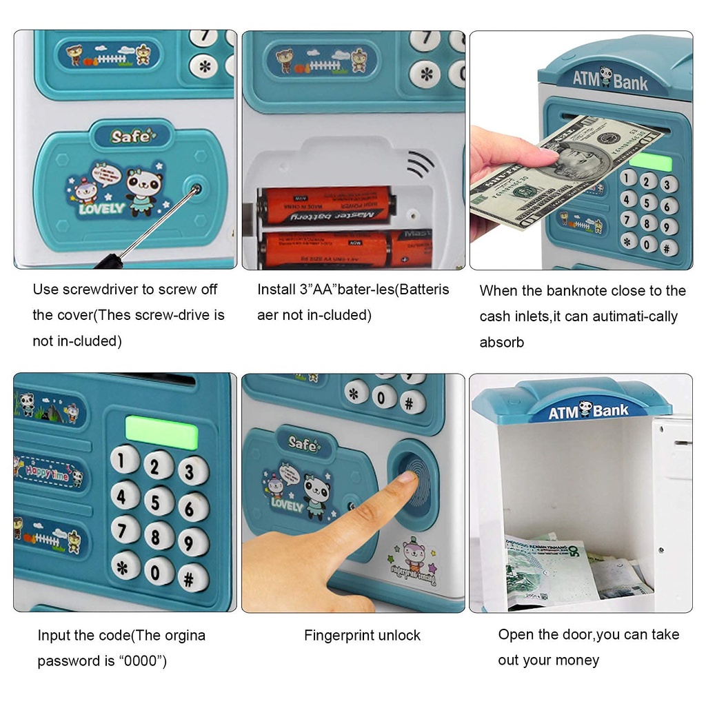 GOTURE Smart Children's ATM Piggy Bank Coin Box Gift for Kid A Fun ...