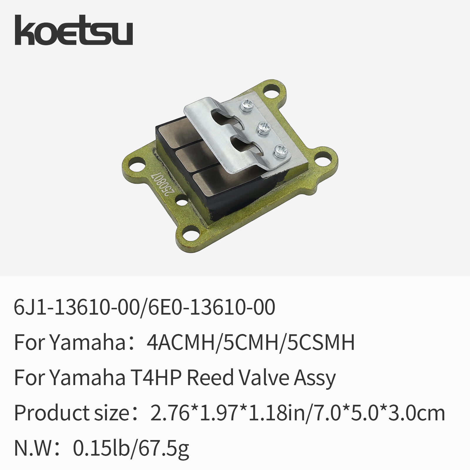 KOETSU Reed Valve Assembly for Yamaha Outboard Boat Engine Parts Kit 2 ...